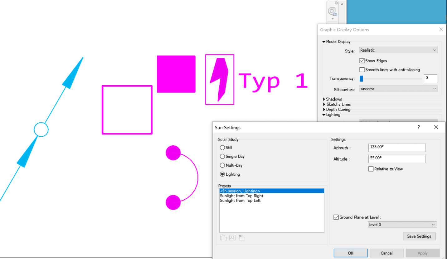 Different color display for fills in annotation elements in realistic ...