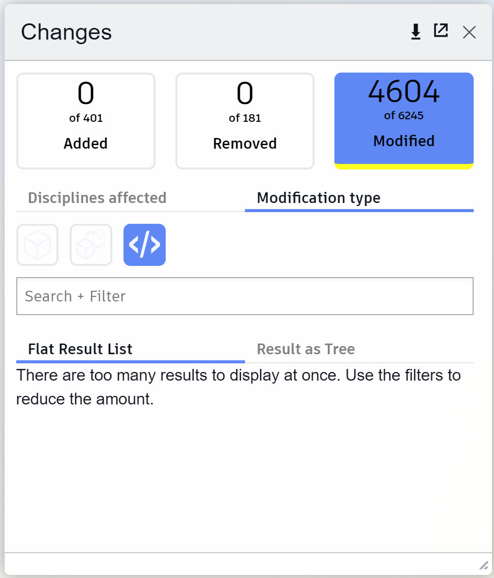 "There are too many results to display at once" when using Model Comparison in BIM 360