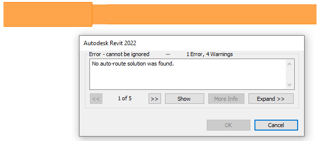 "No auto-route solution was found" when placing a transition pipe ...