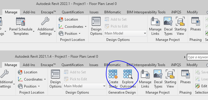 Generative Design Tool missing in Revit 2022