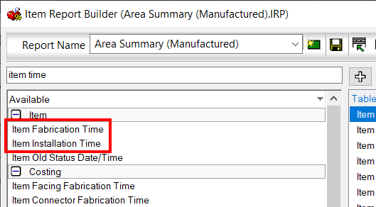 How to create a report for installation times in CADmep