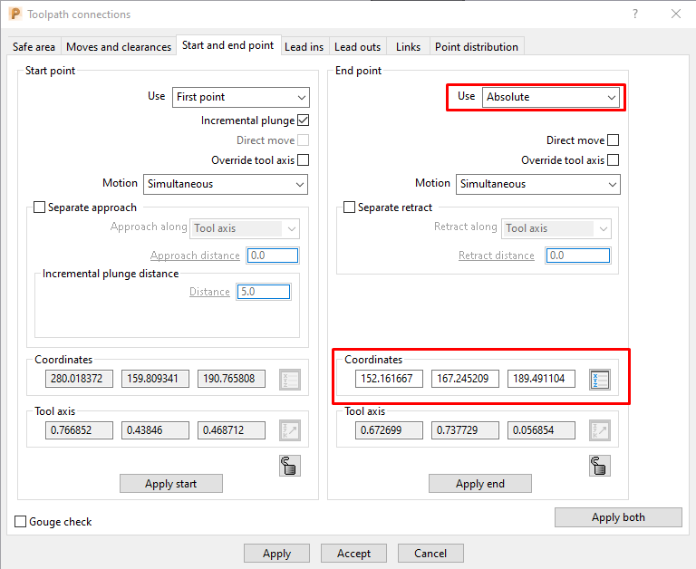 How to simulate a safe retract between toolpaths in a PowerMill NC program
