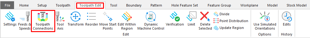 How to simulate a safe retract between toolpaths in a PowerMill NC program