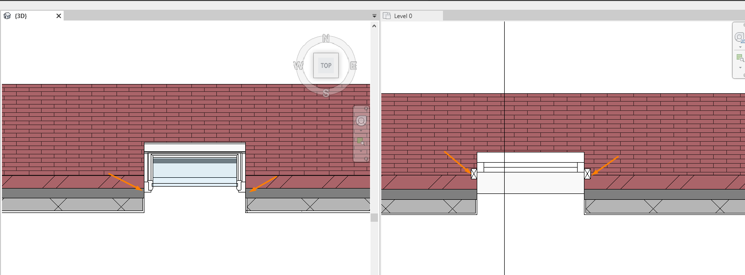 Different display of slanted windows in slanted walls on plan than in ...