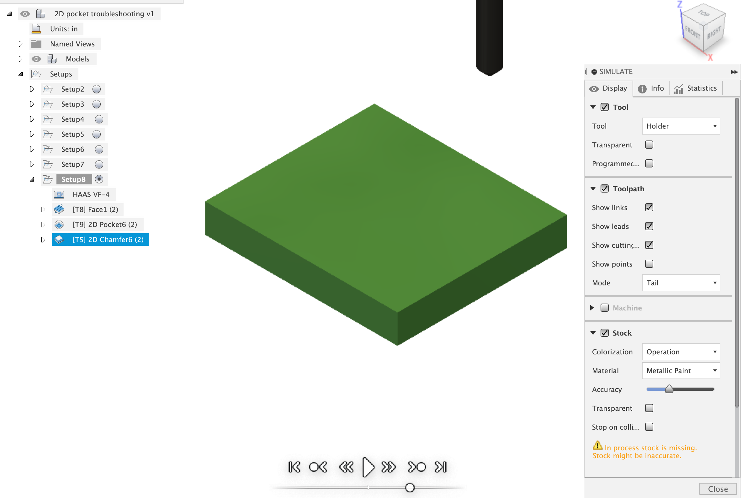 How To Show Machined Stock From Previous Operation In Toolpath 