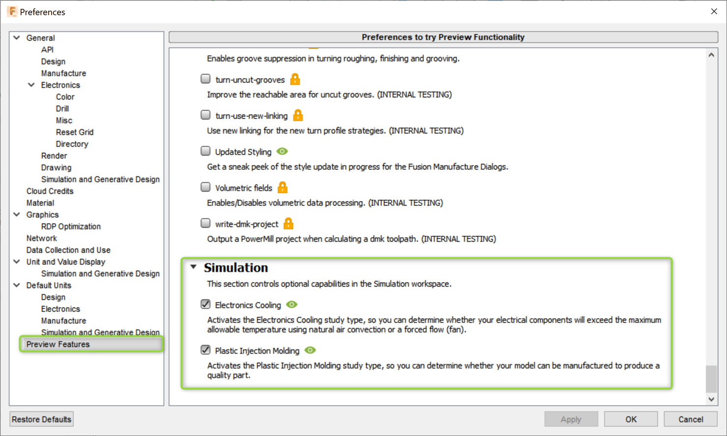 The Electronic Cooling study is not available in the Fusion 360 ...