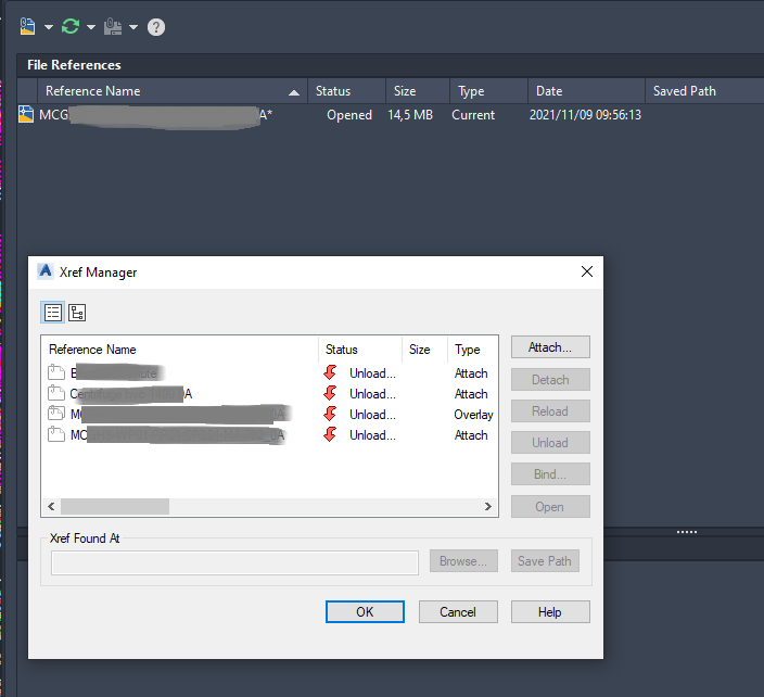 External References Palette Does Not Show Attached XRefs Into A Drawing In AutoCAD Products