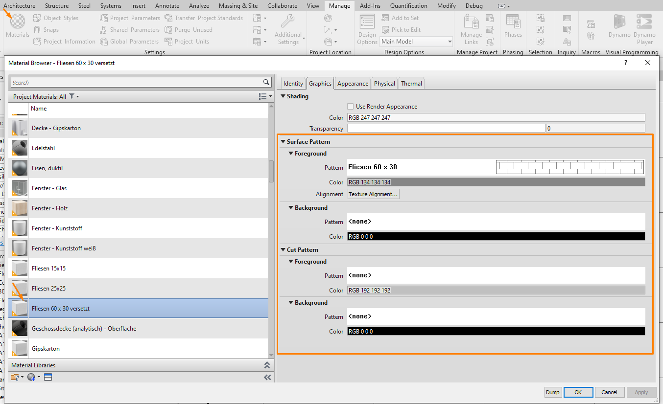 Come modificare la scanalatura delle piastrelle in Revit