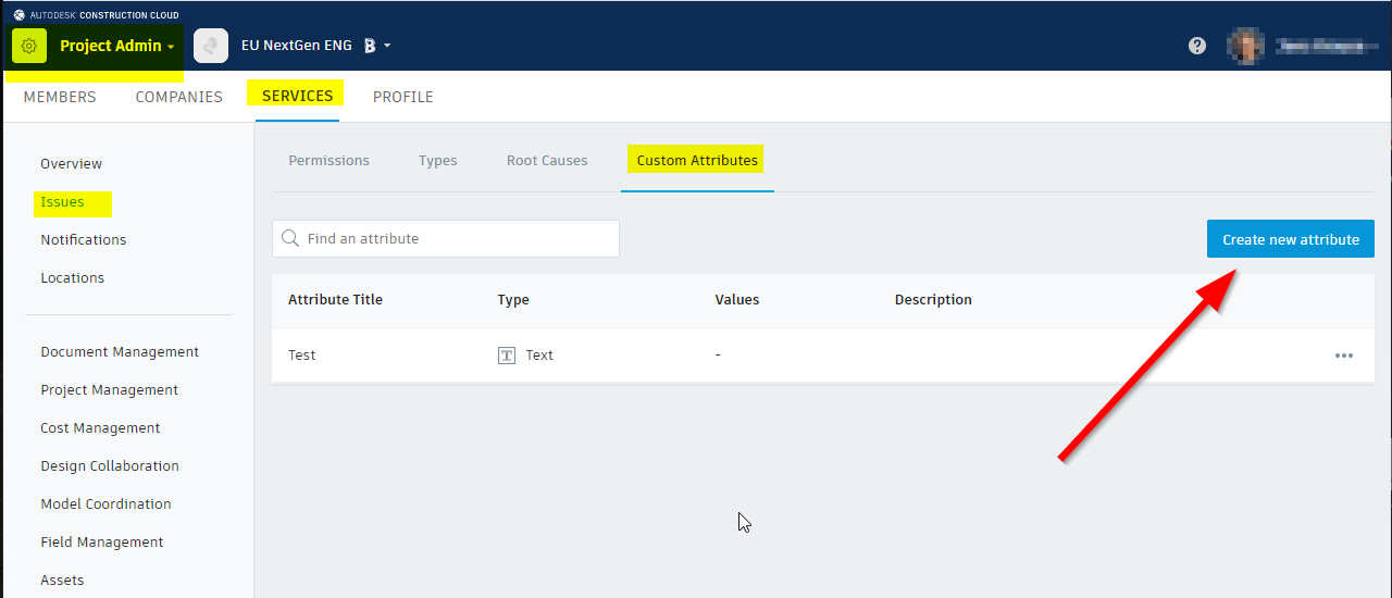 BIM 360 Issues 中的自定义属性恢复为“未指定”