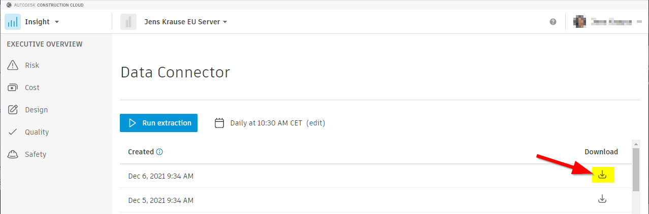 How to automate the data extraction from BIM 360 to Power BI