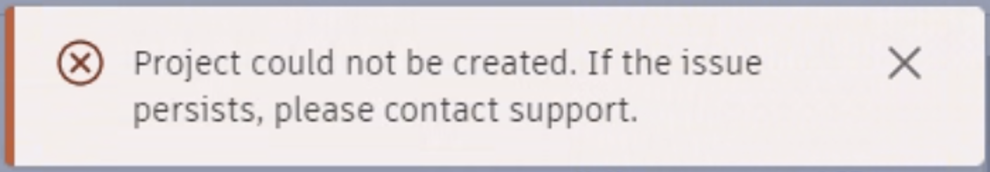 Members are unable to create projects in BIM 360 or ACC