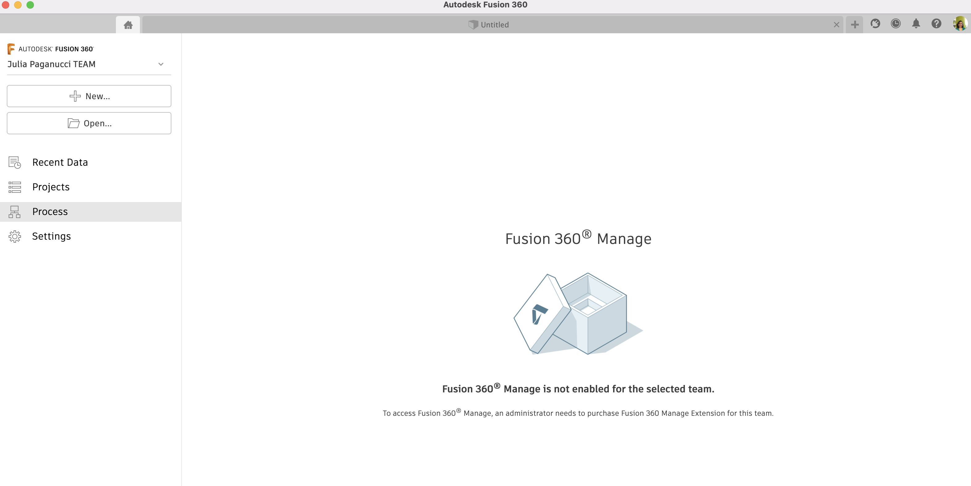  Fusion 360 Manage Is Not Enabled For The Selected Team When Trying To 