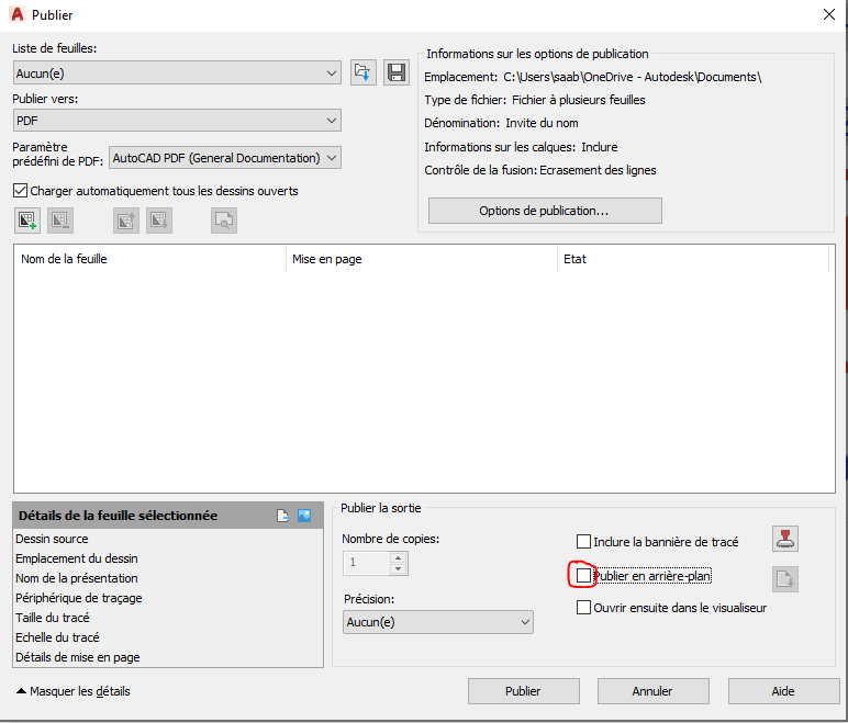 Publish or print to PDF is not working in AutoCAD Products