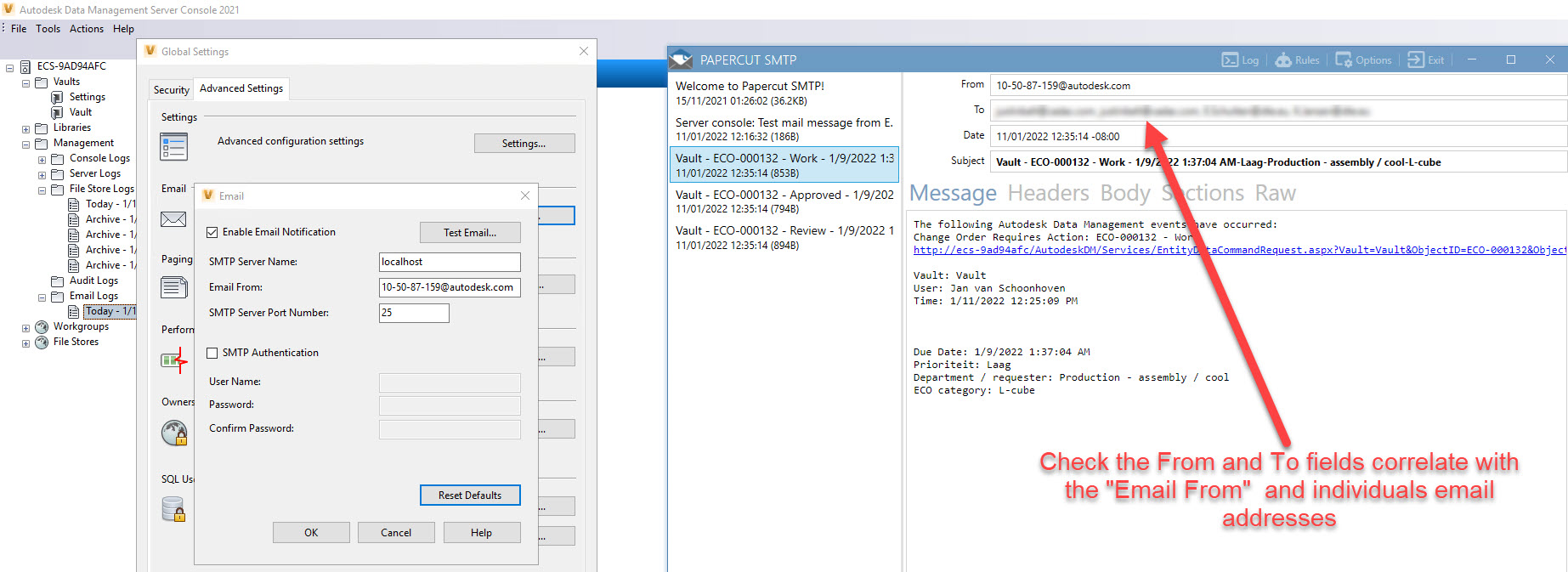 Troubleshooting Vault Servers Email Notifications