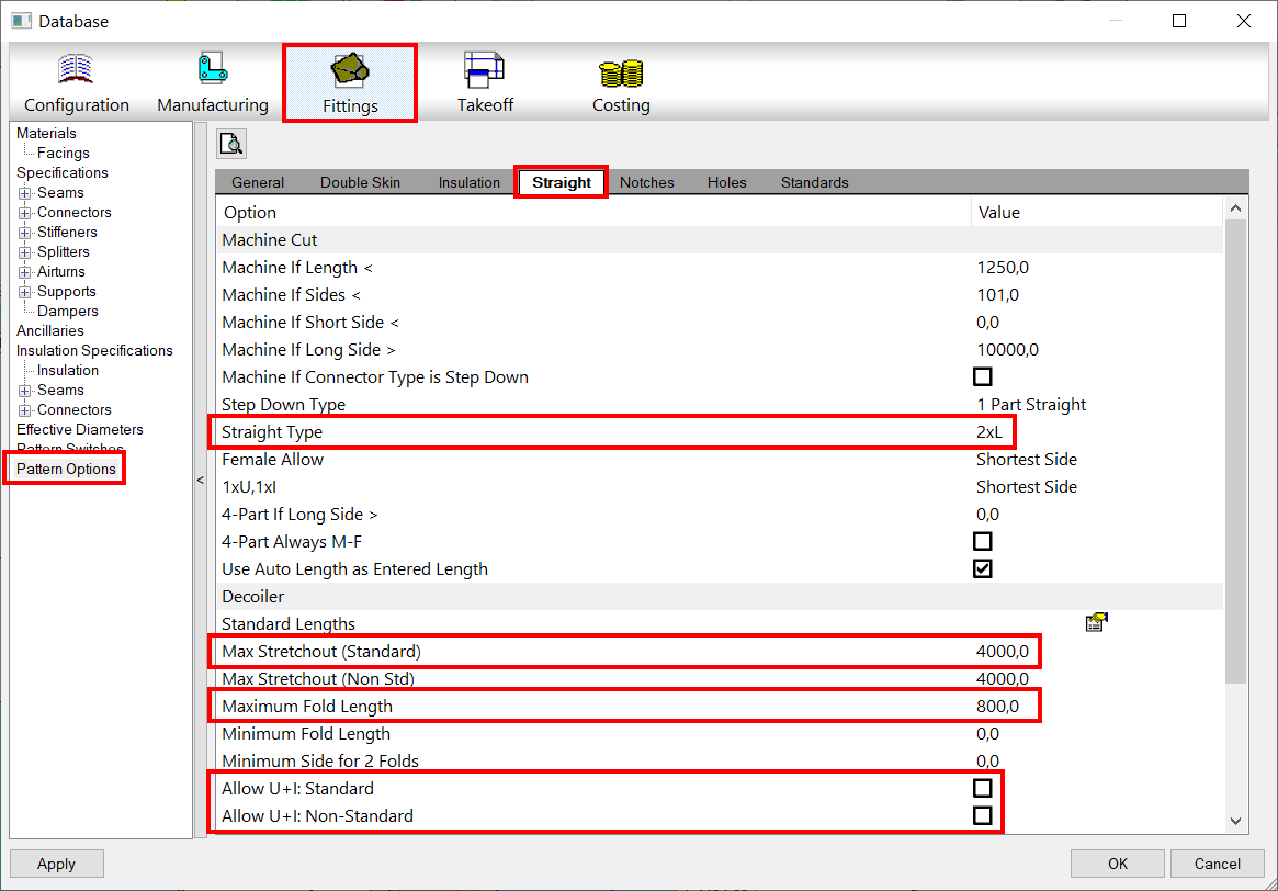 How to configure pattern Straight CID 866 to be developed with a ...
