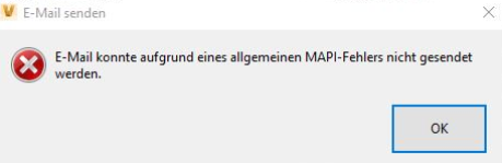 "E-Mail could not be sent due to a general MAPI error" appears or Vault 2022.2.1 crash when ...