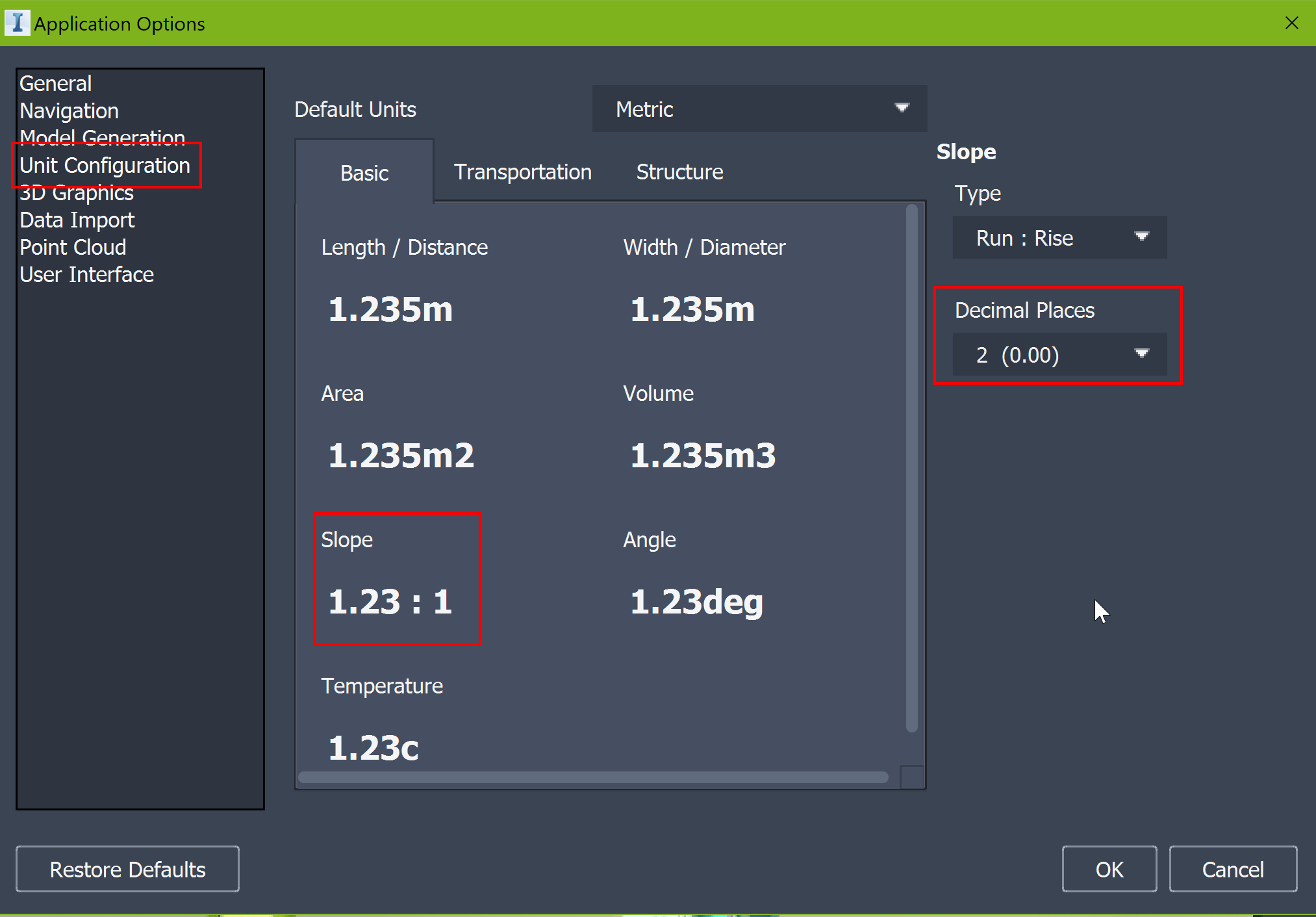 How To Correct A Wrong Slope Value In The Cross Section View In