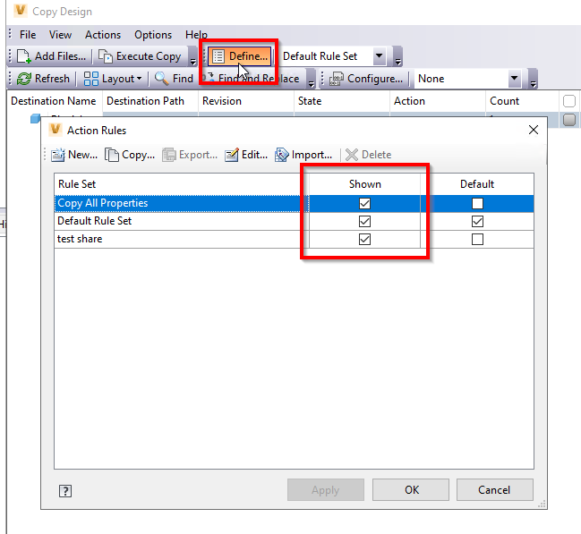 How to copy Vault Action Rules for Copy Design from one computer to another