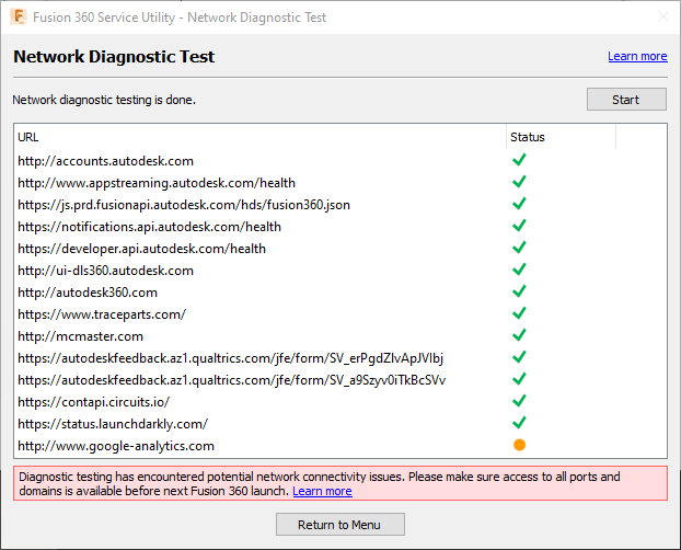Overview of Network Diagnostic Test Command from Fusion Service Utility