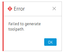 "Failed to generate toolpath" when turning an external thread in Fusion 360