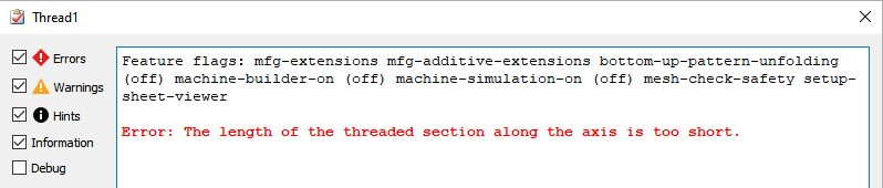 "Failed to generate toolpath" when turning an external thread in Fusion 360