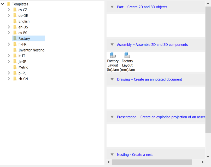 Inventor からファクトリ アセットをパブリッシュするときに「既定の DWG テンプレートの取得に失敗しました」と表示される
