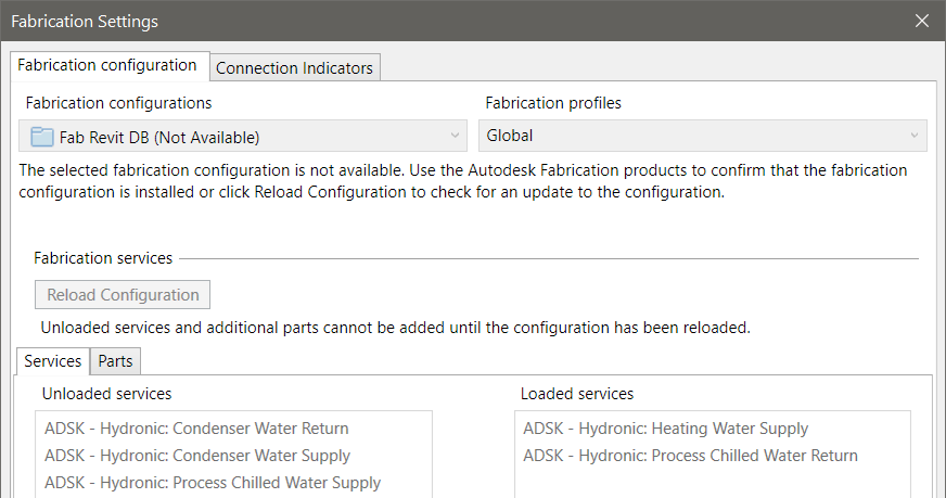 "This configuration is not available" when reloading a Fabrication ...
