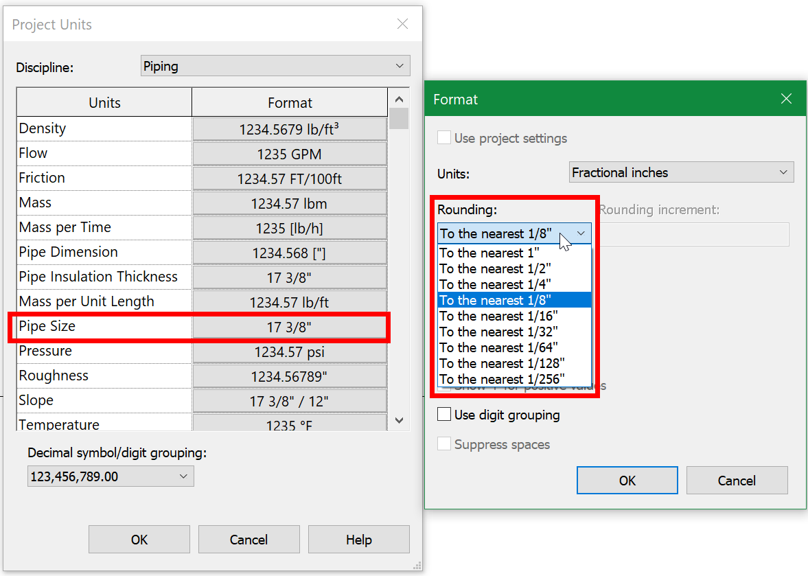 Pipe Size Is Not Displaying Correctly In Revit