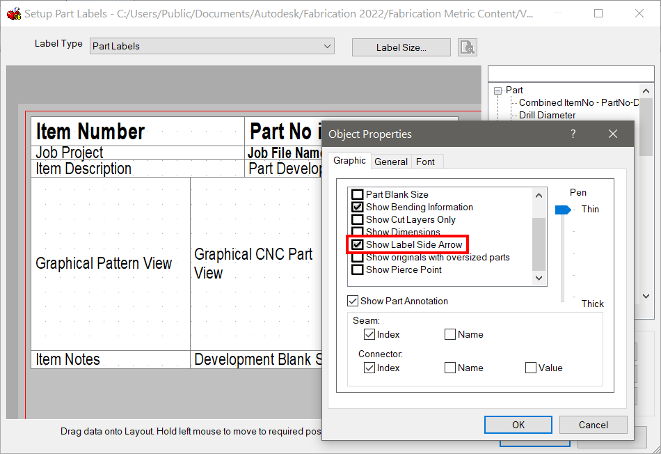 How to add an arrow on Parts Labels to show their placement orientation ...