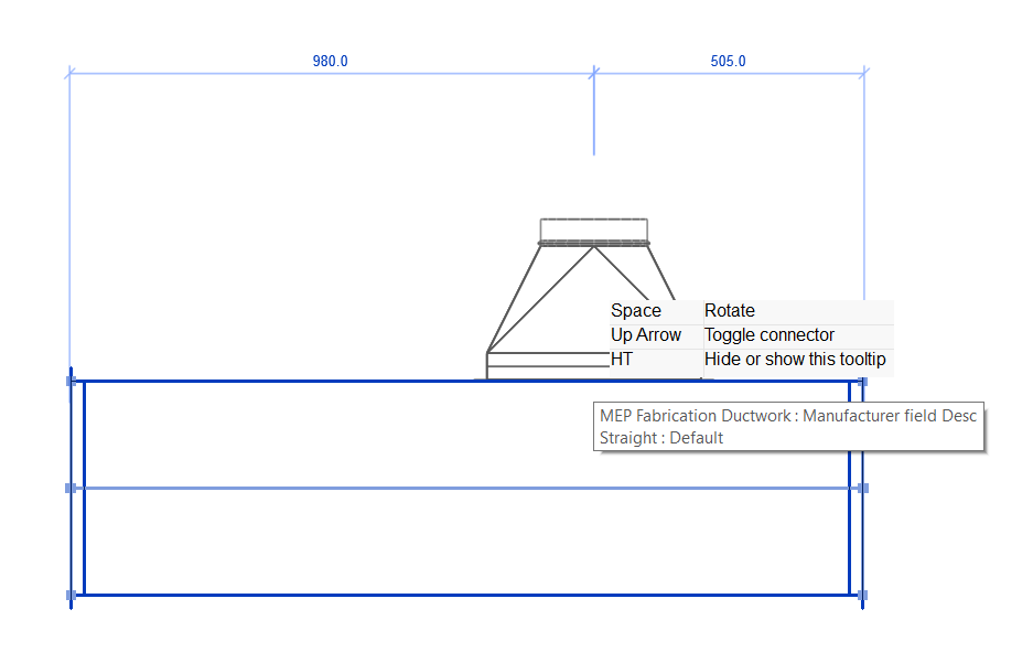 How to place Fabrication fittings on a side of a Straight channel in Revit
