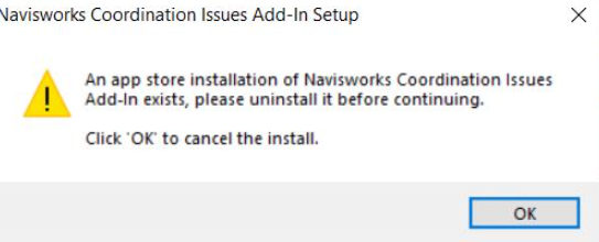 An App Store Installation Of Autodesk Navisworks Coordination Issues Add In Exists When