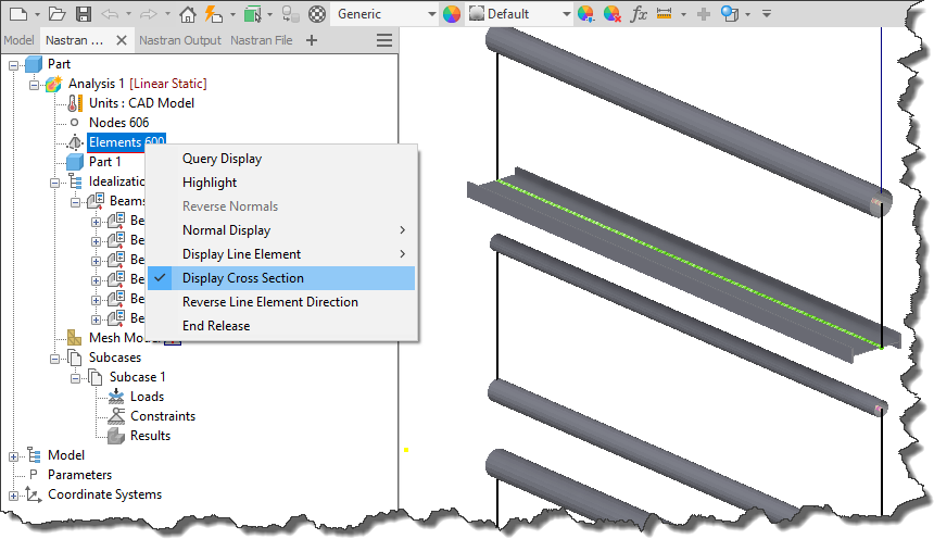 Inventor Nastran slow when changing beam cross section