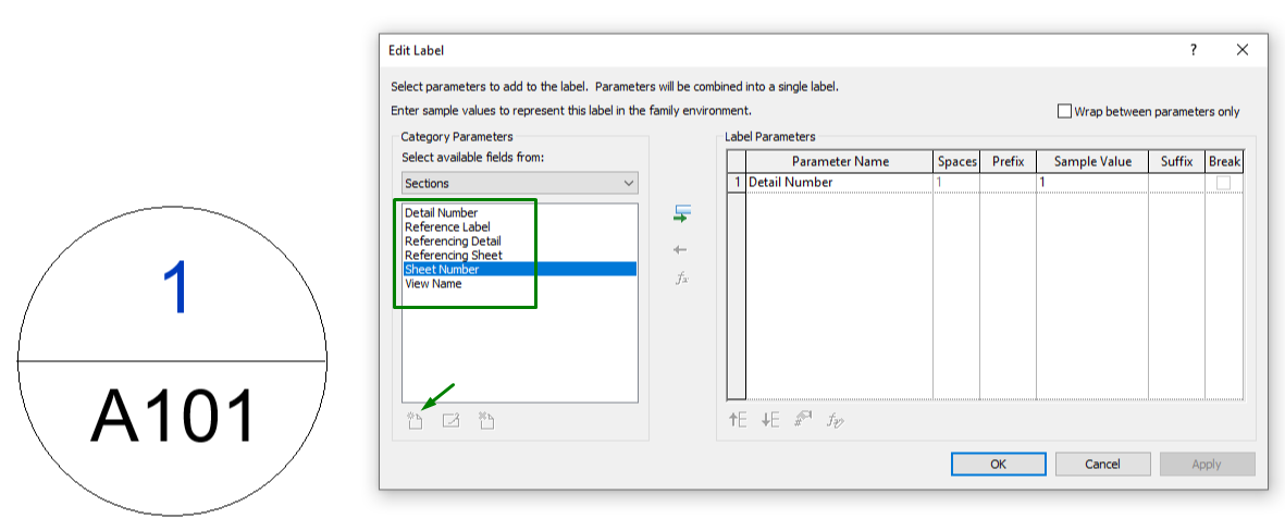 Section Head Annotation Label contains limited list of parameters in Revit