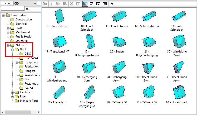 Item dimension labels don't change to DIN names in CAMduct