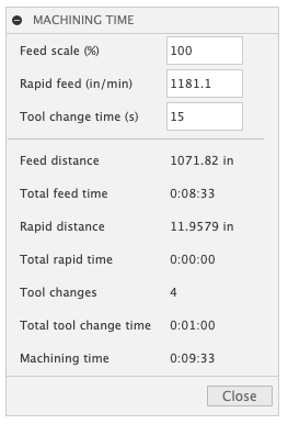 Machining time in Fusion does not match with CNC machining time