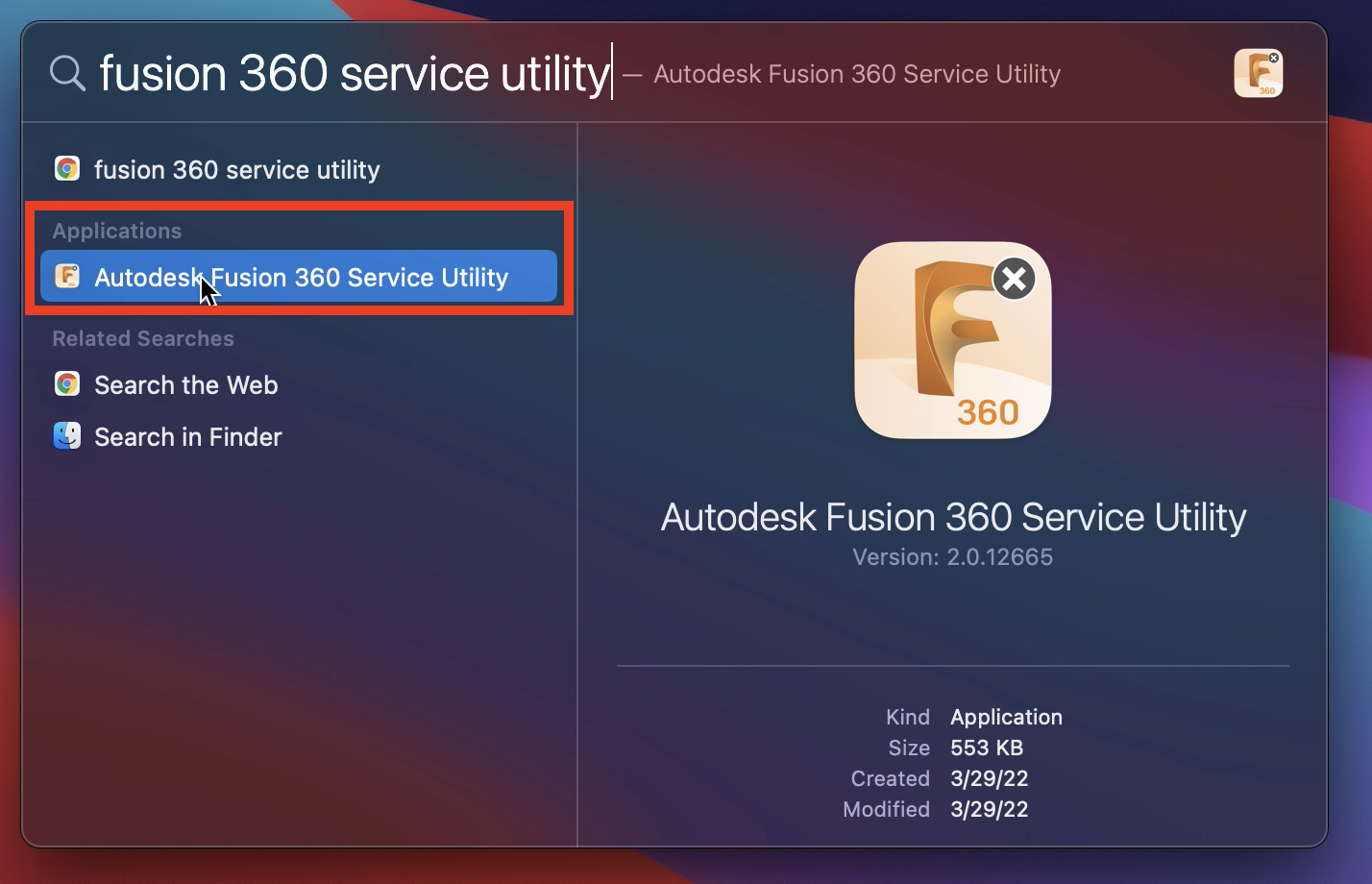 How to launch the Fusion Service Utility