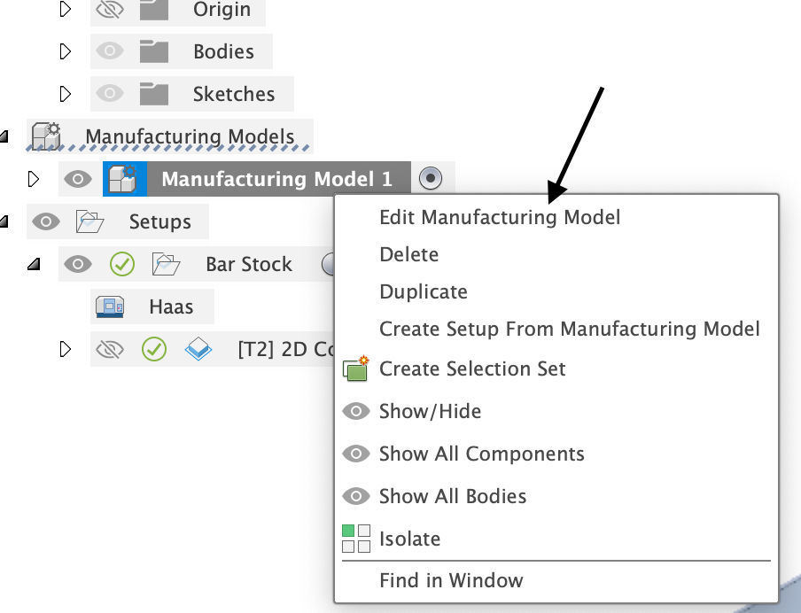 Can’t find Arrange in Manufacturing Model workspace in Fusion 360