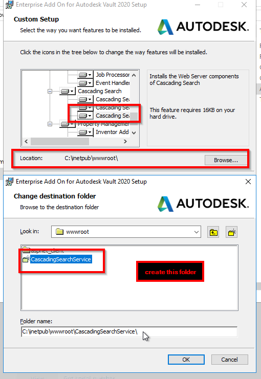 为Vault Enterprise Add-on VAO安装层叠搜索时，CascadingSearchService网站不会显示在IIS中