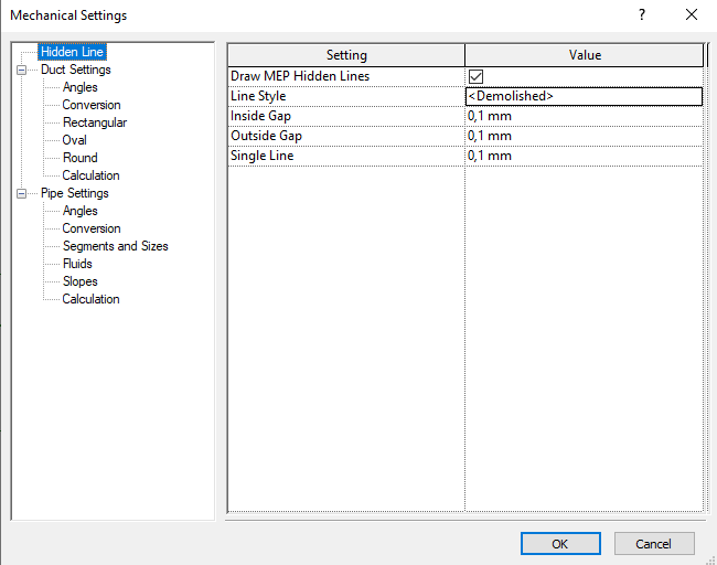Unexpected display when activating hidden lines display for MEP elements in Revit