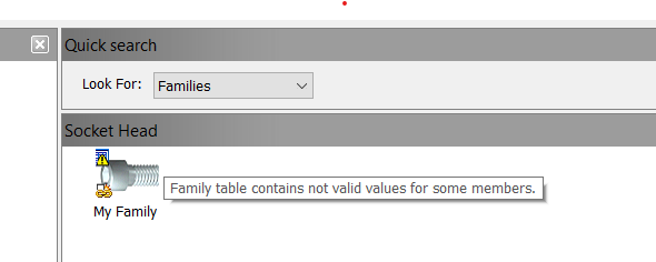"Family table contains not valid values for some members" message when ...