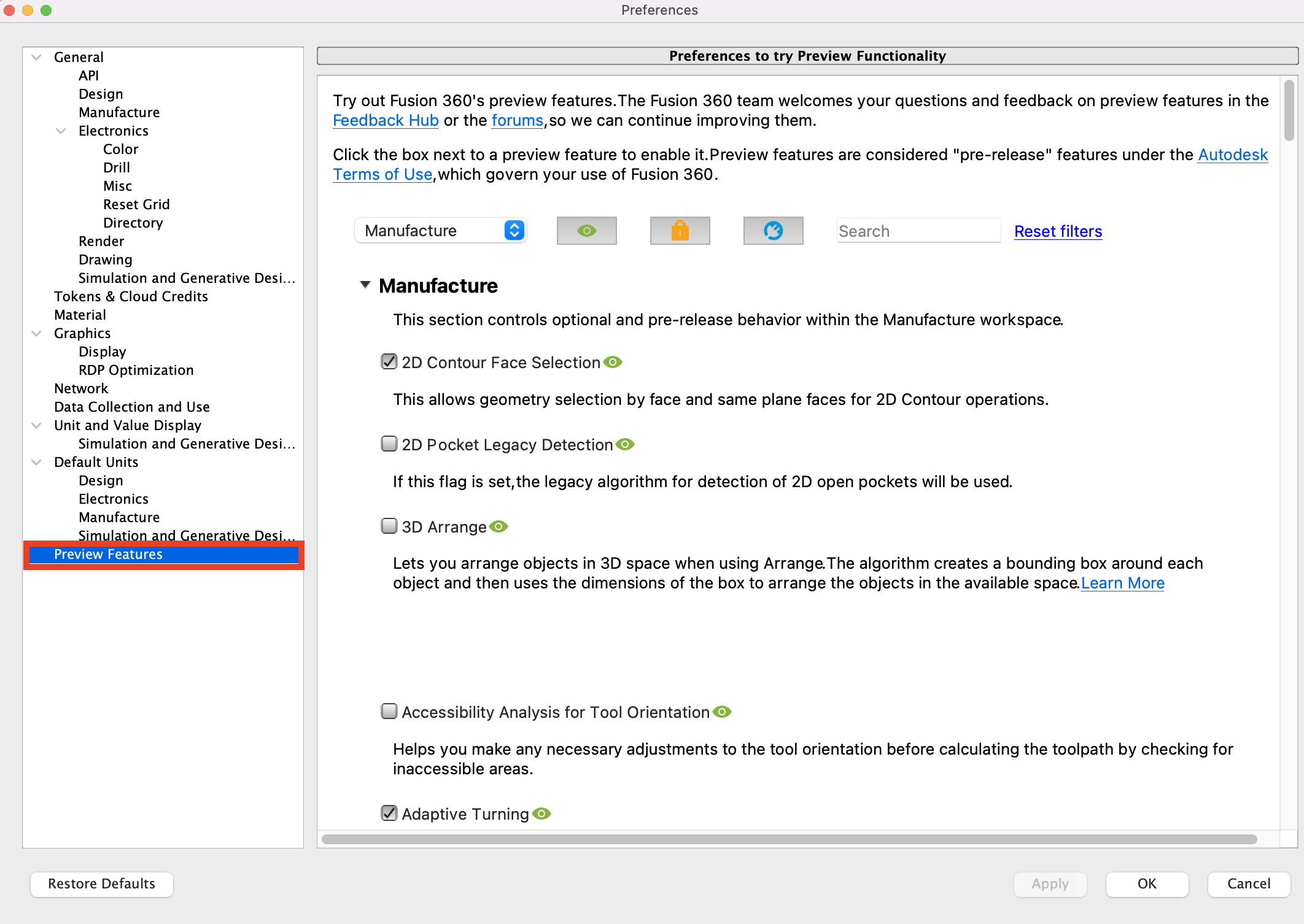 如何在 Fusion 中更改首选项