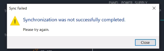 "Synchronization was not successfully completed" error appears when launching AutoCAD Electrical