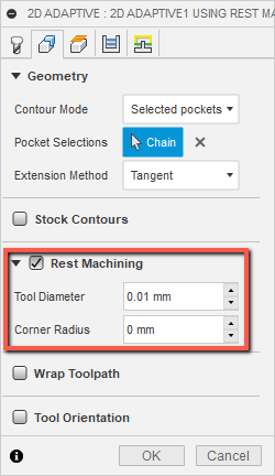 Fusion Help | "Empty toolpath" or incomplete toolpath on 2D operation with Rest Machining in ...