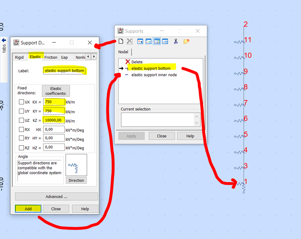 How to simulate piles supported by elastic soil in Robot Structural ...