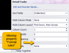 "Il campo "Regole di formattazione"""" non è più disponibile nel file ...
