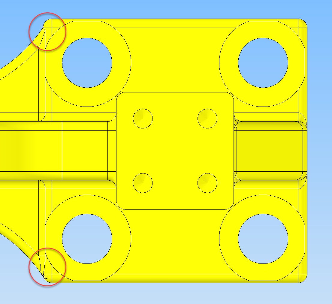 Different behavior of fillet command on symmetrical part in Inventor