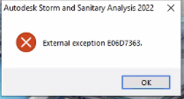 "External Exception...." message when launching Storm and Sanitary ...