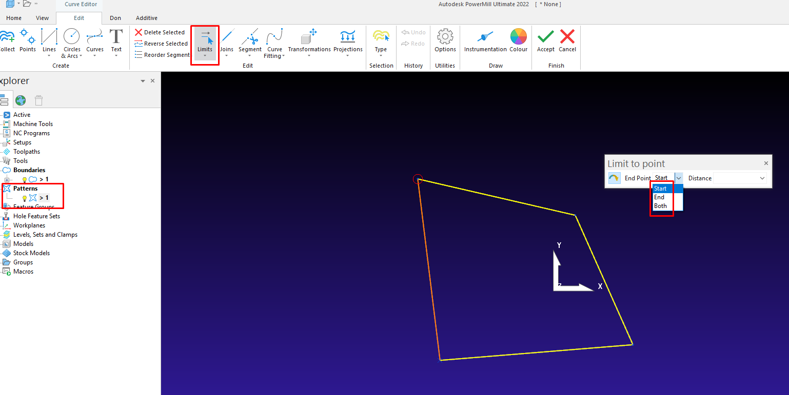 Wish for PowerShape option to extend curve /surfaces 'Both ways" like in PowerMill.