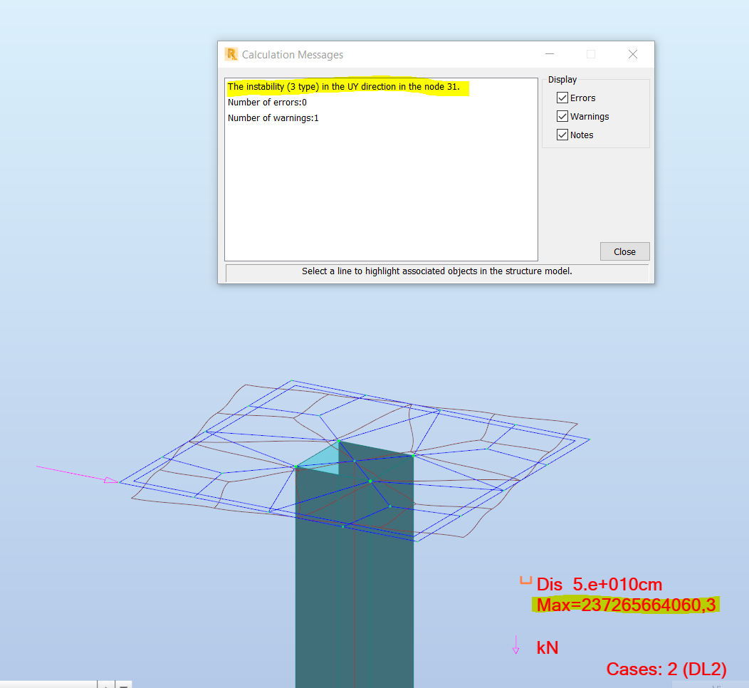"Instability of type 3" followed by excessive displacement and ...