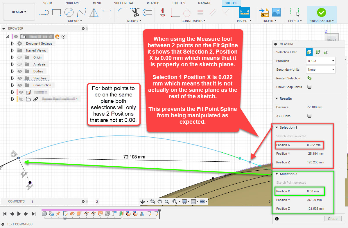 Can't adjust fit point splines in Fusion 360